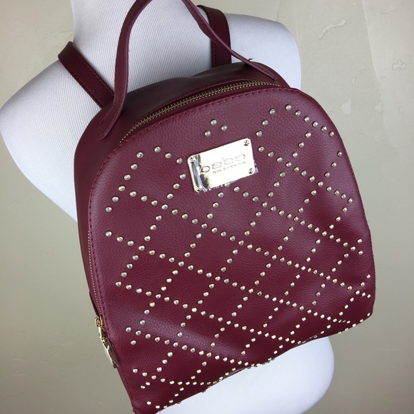bebe | Bags | Bebe Gemma Maroon Burgundy Wine Studded Backpack | Poshmark